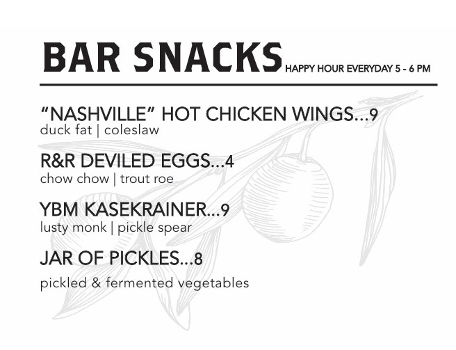 bar snacks - River and Rail Restaurant